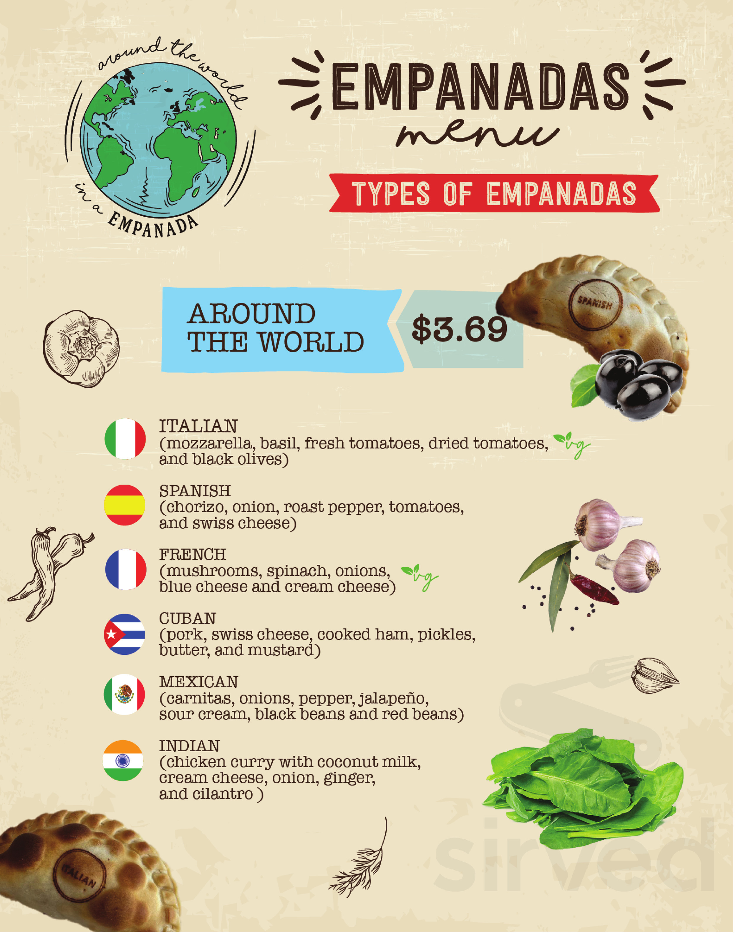 All About Empanadas menu in Sunrise, Florida, USA