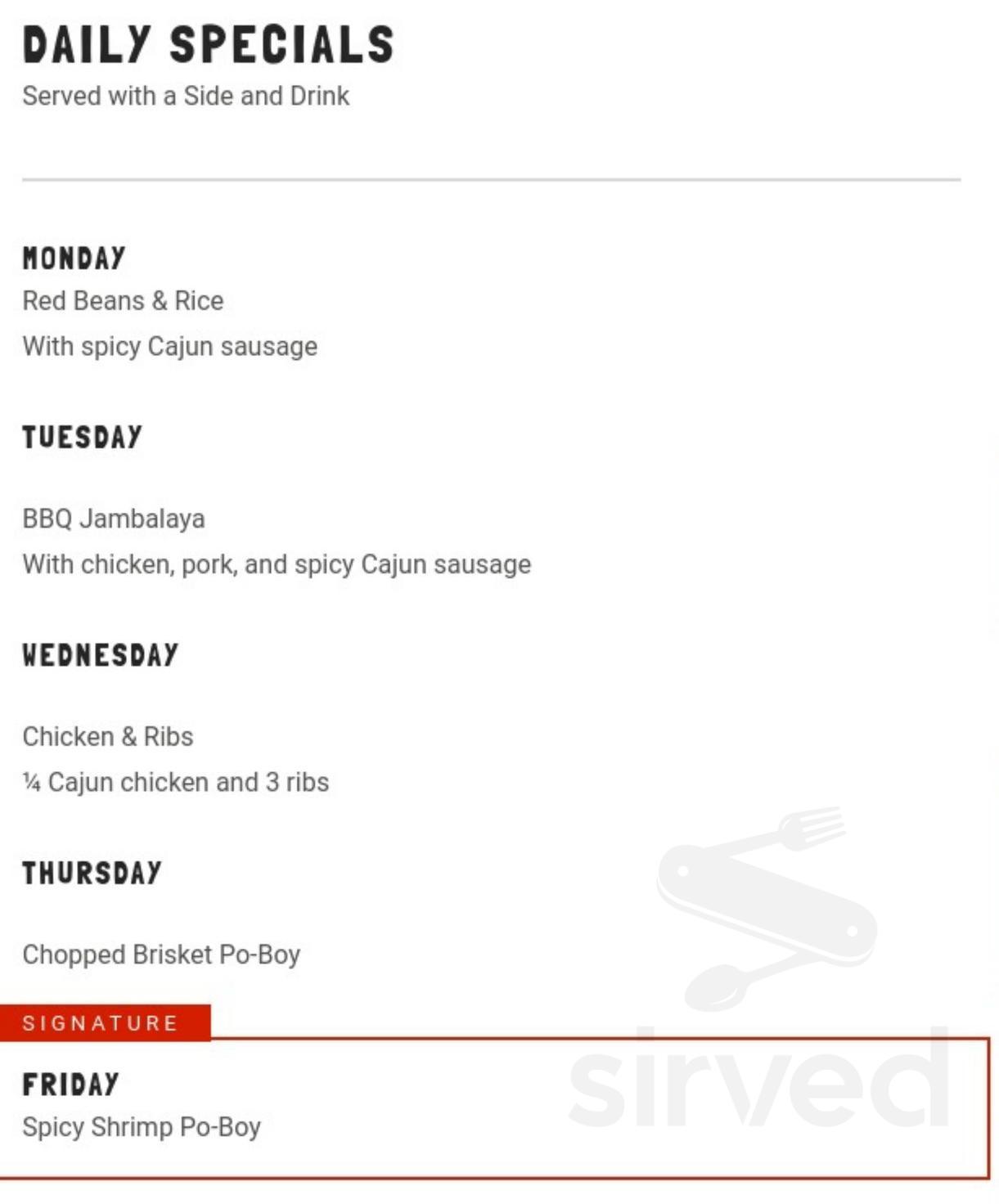 Menu - Anderson IN's Riviera Maya Mexica | Sirved