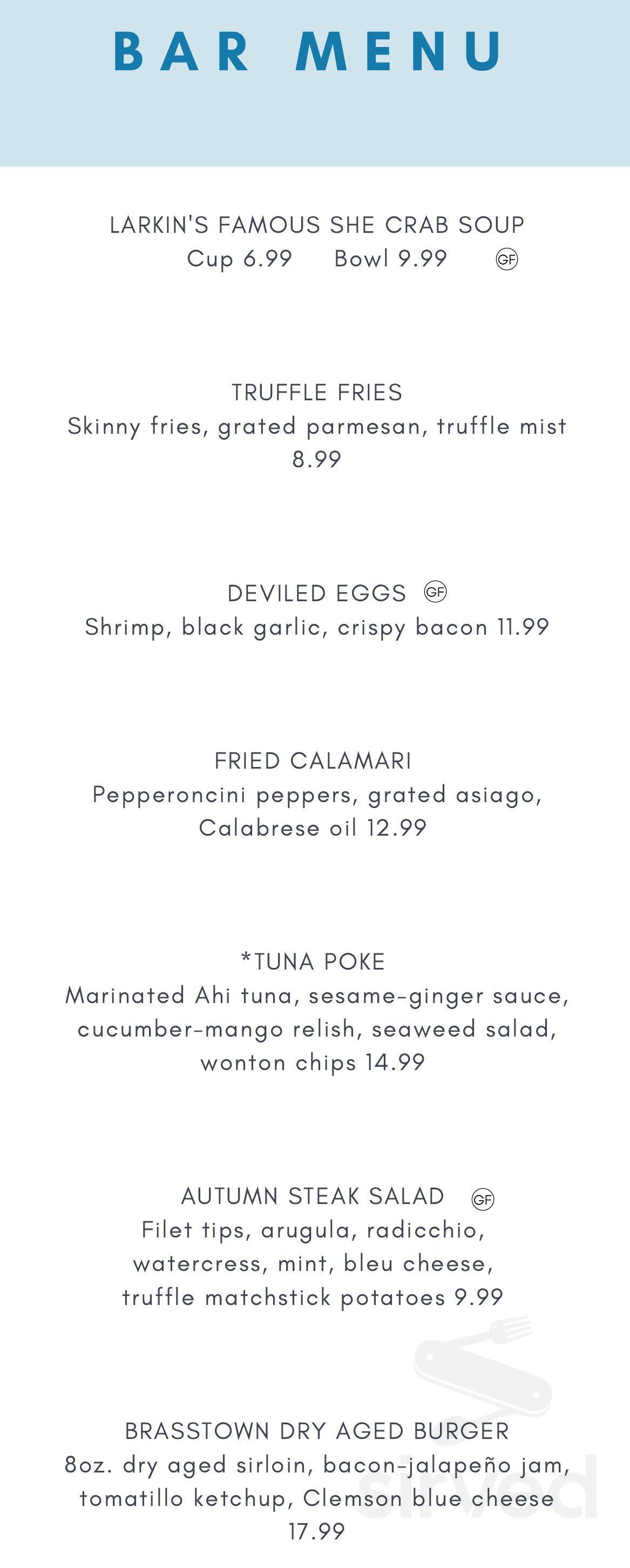 Larkin's menu in Greenville, South Carolina, USA