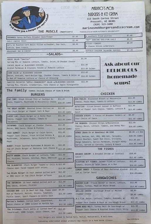 Downtown Greek Pita located inside Marino's Mob Burgers and menu in ...