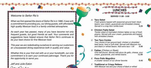 Menu for Señor Ric's in Aurora, CO | Sirved