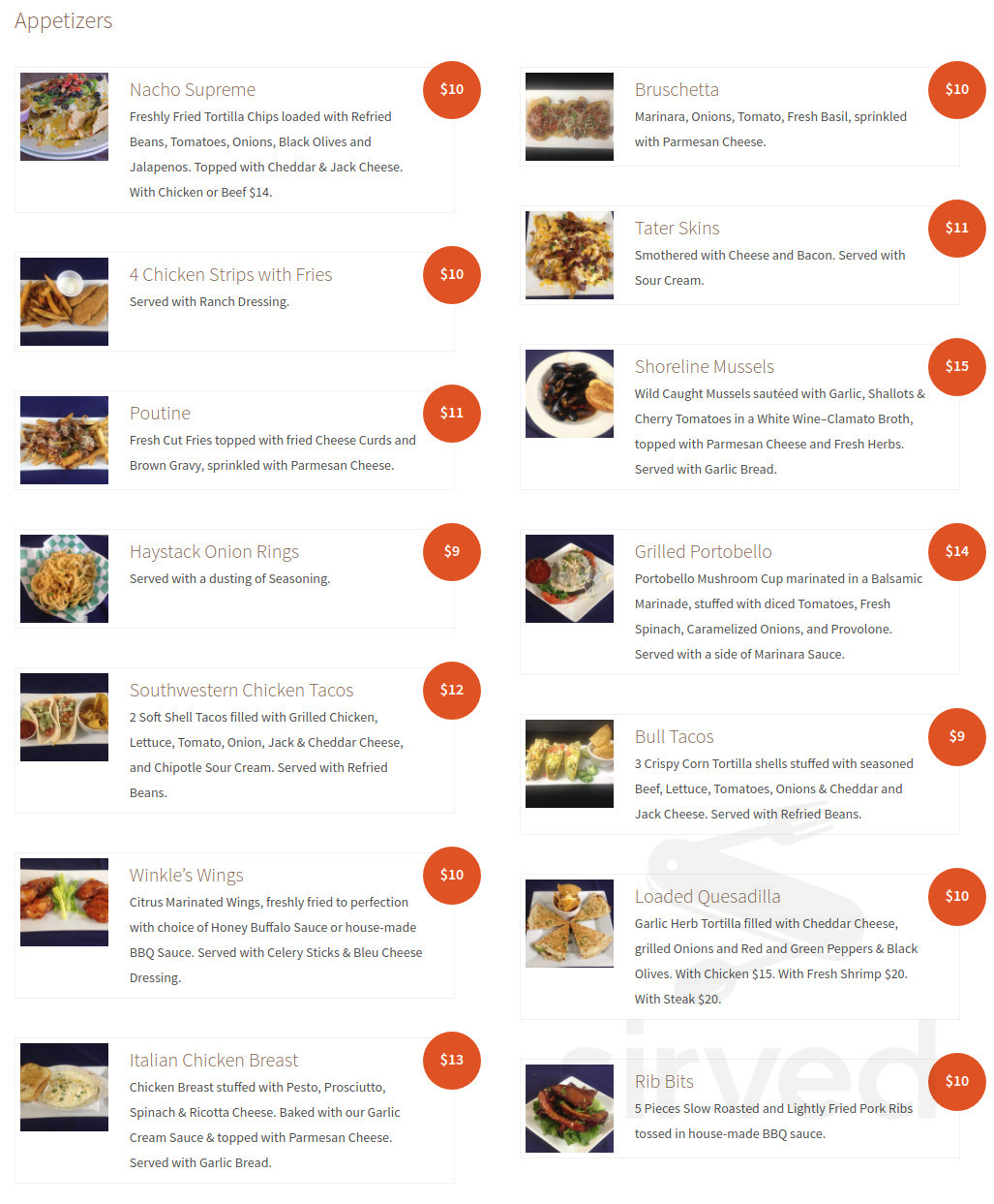 Bullwinkles menu in West Yellowstone, Montana, USA