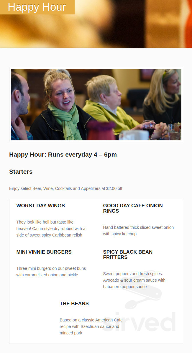 Good Day Cafe menu in Golden Valley, Minnesota, USA