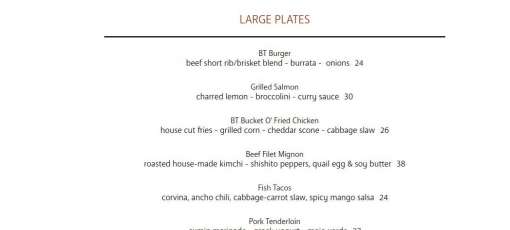Menu for Bar Tulia 5th Ave. - Naples, FL | Sirved