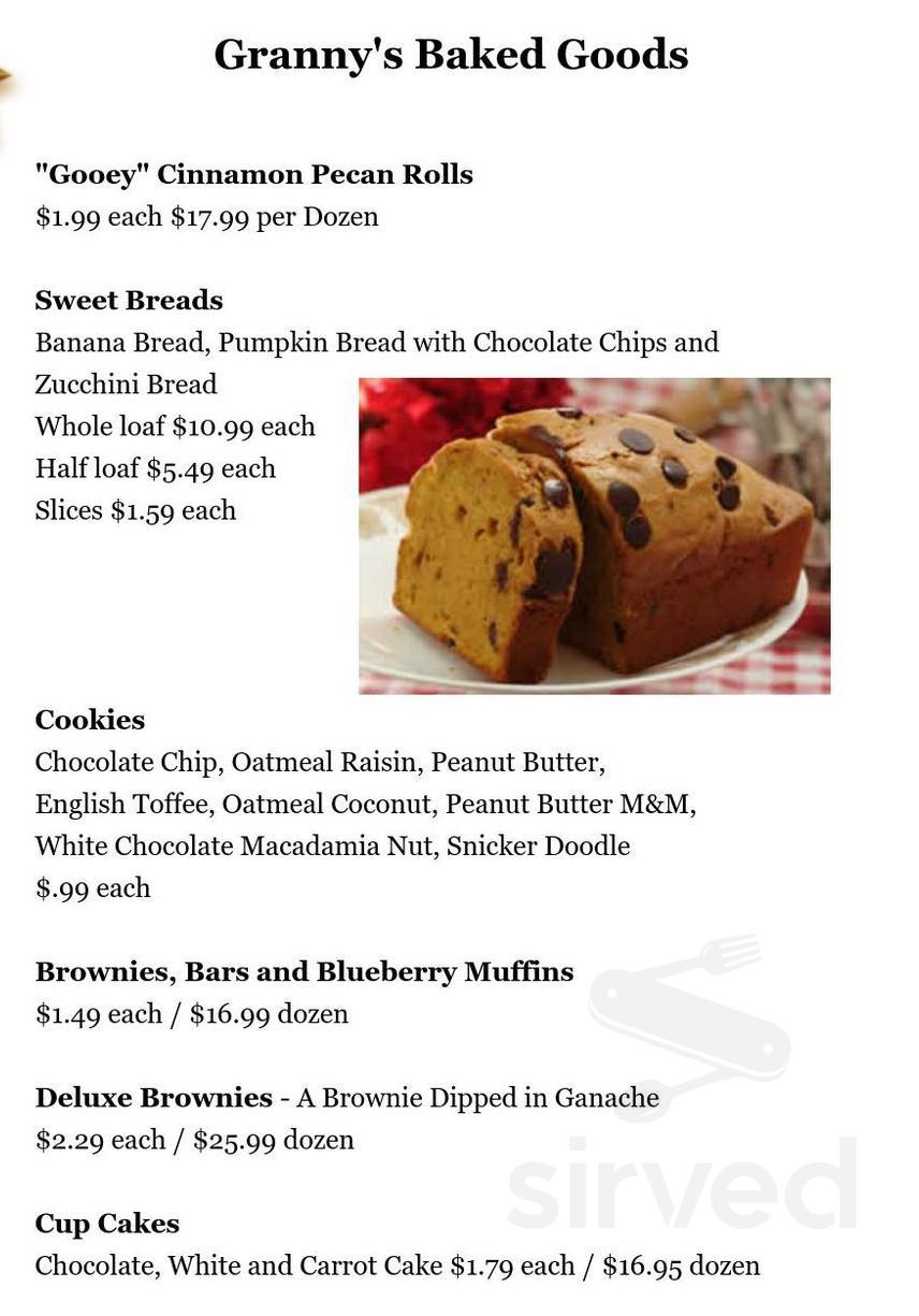 Granny Scott's Pie Shop menu in Lakewood, Colorado, USA