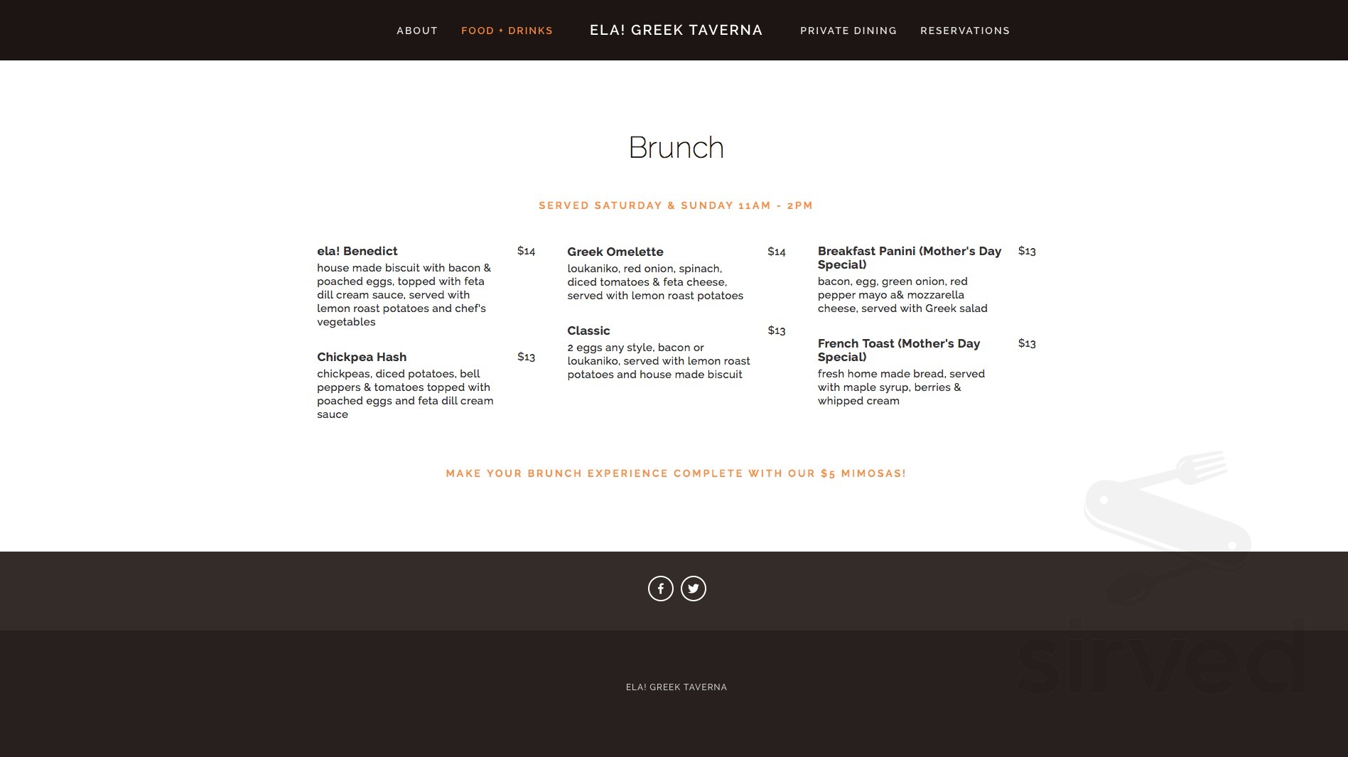 Ela! Greek Taverna Restaurant-Dartmouth menu in Dartmouth, Nova Scotia ...