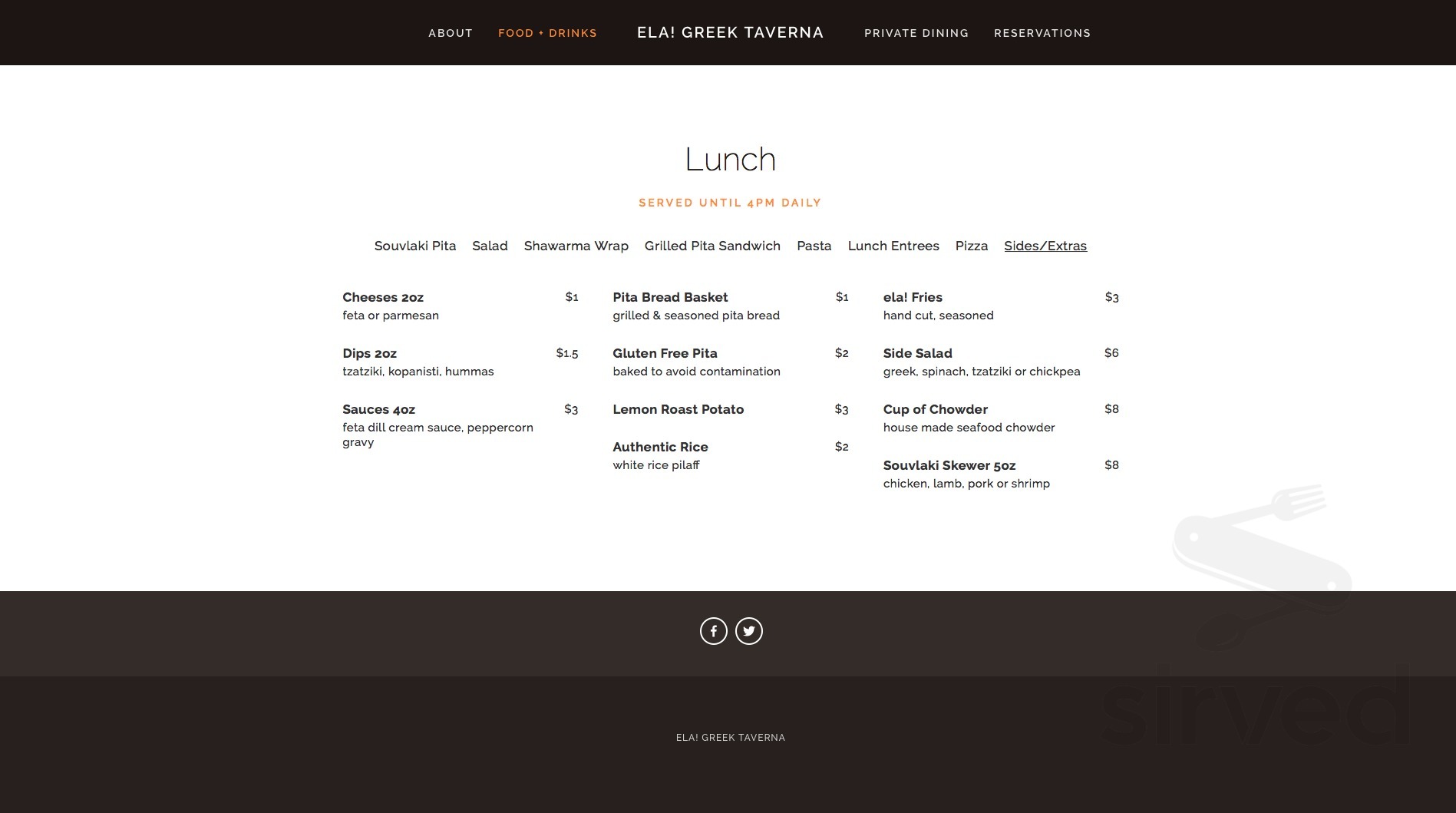 Menu - Dartmouth NS's Ela! Greek Taverna Restaurant-Dartmouth | Sirved