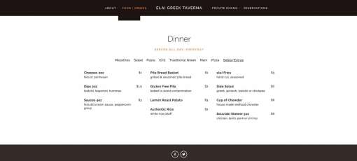 Menu for Ela! Greek Taverna Restaurant-Dartmouth in Dartmouth, NS | Sirved
