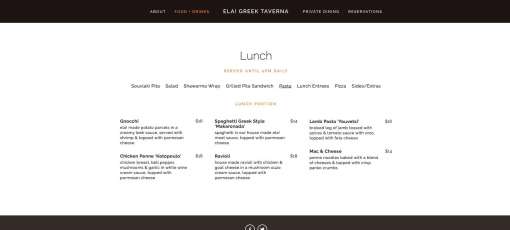 Menu for Ela! Greek Taverna Restaurant-Dartmouth in Dartmouth, NS | Sirved