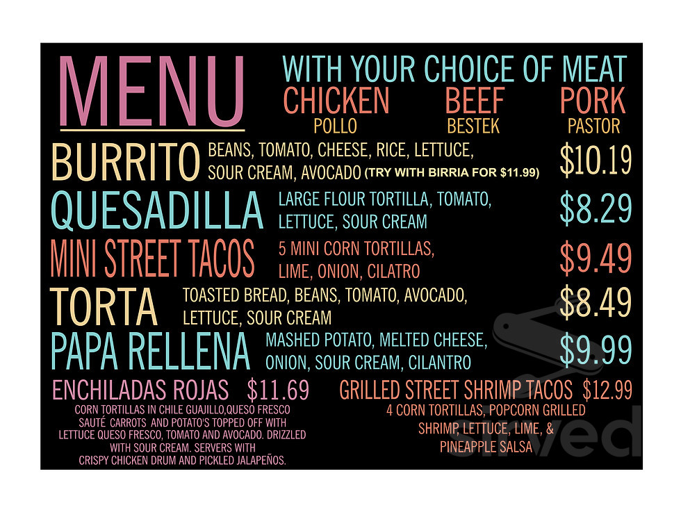 TJ Birria y Mas menu in Houston, Texas, USA