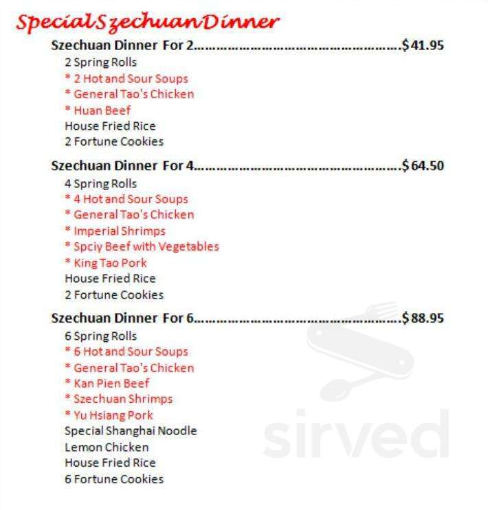 Menu for Wing Lee Take Out in Manotick, ON | Sirved