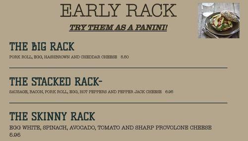 The Bagel Rack menu in Lebanon, Pennsylvania, USA