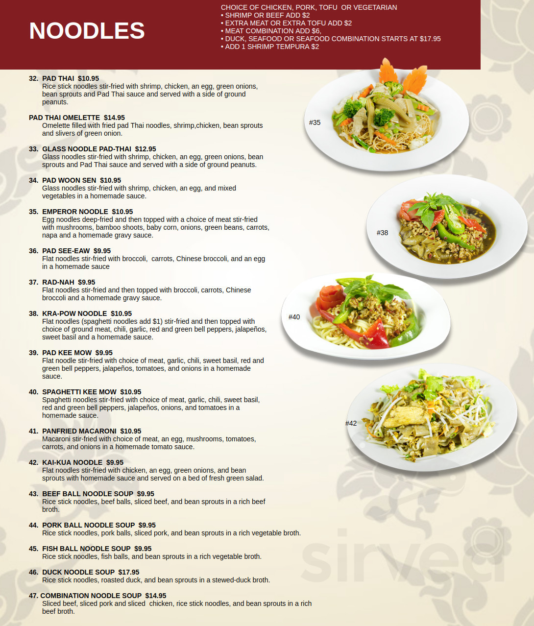 Menu - Riverside CA's Best Thai Cuisine | Sirved