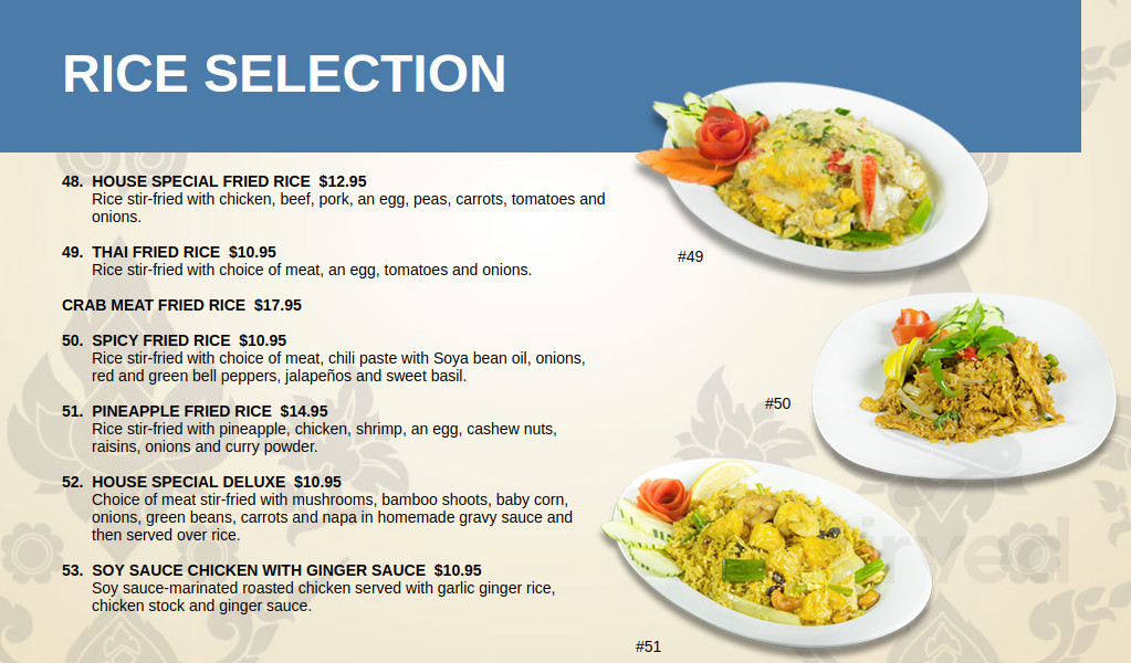 Menu - Riverside CA's Best Thai Cuisine | Sirved