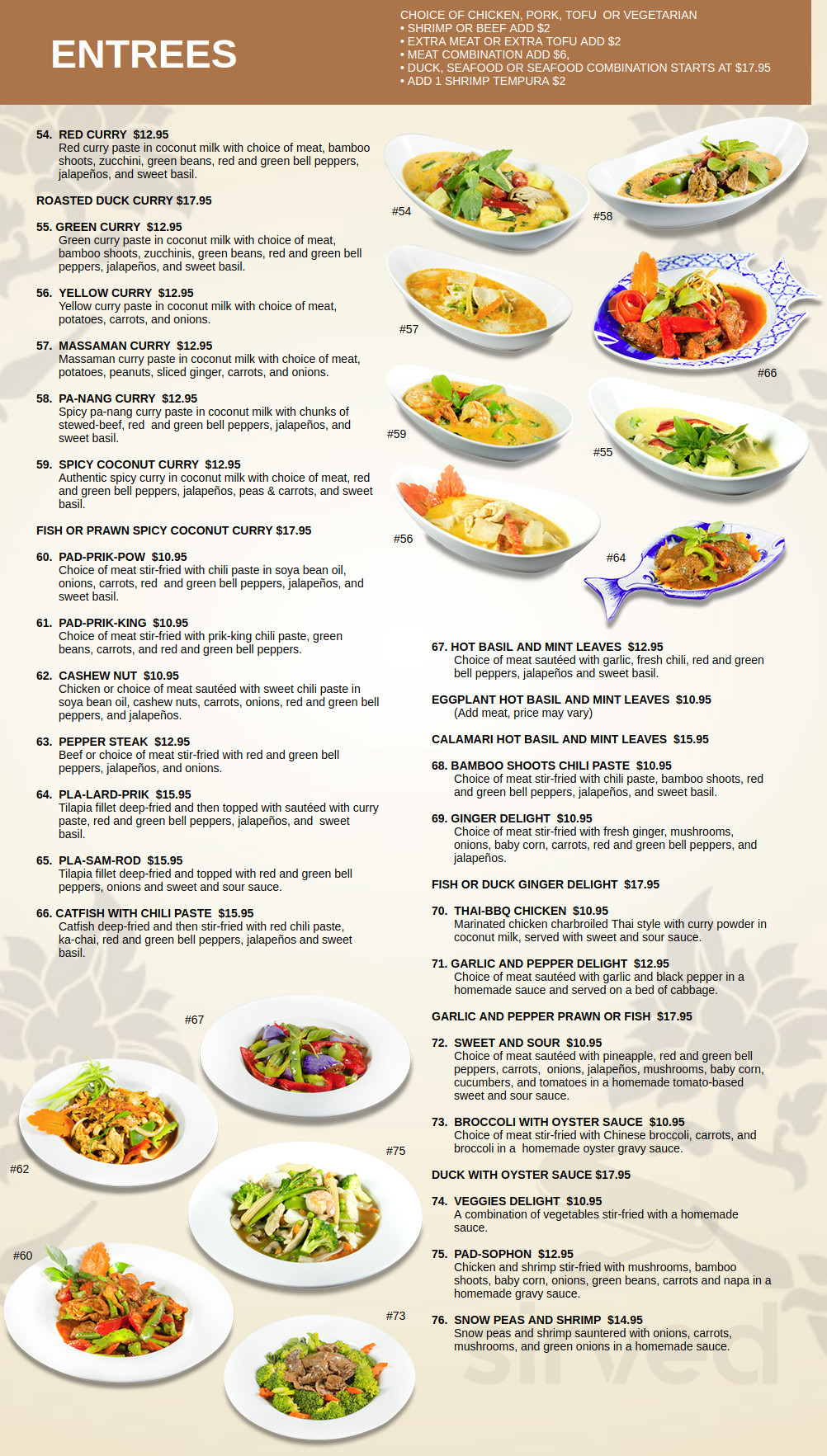 Menu - Riverside CA's Best Thai Cuisine | Sirved