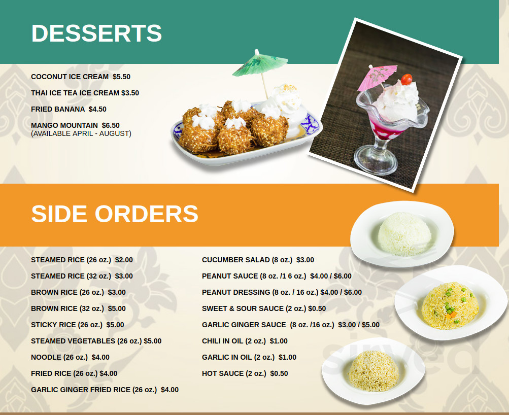 Menu - Riverside CA's Best Thai Cuisine | Sirved