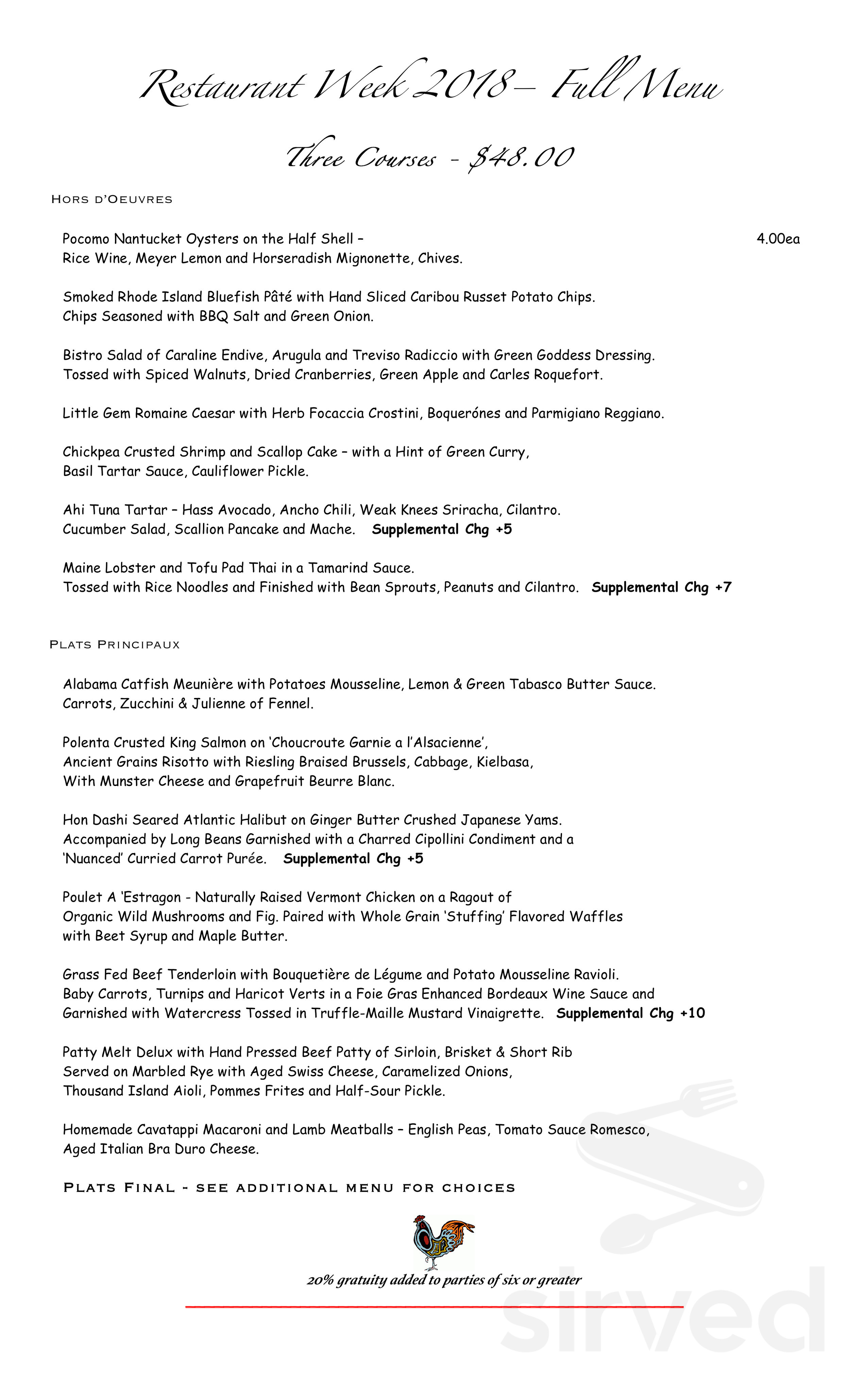 Menu - Siasconset MA's The Chanticleer Restaurant & Gardens | Sirved