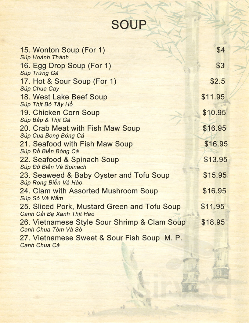 Asian Palace Restaurant menus in Philadelphia, Pennsylvania, United States