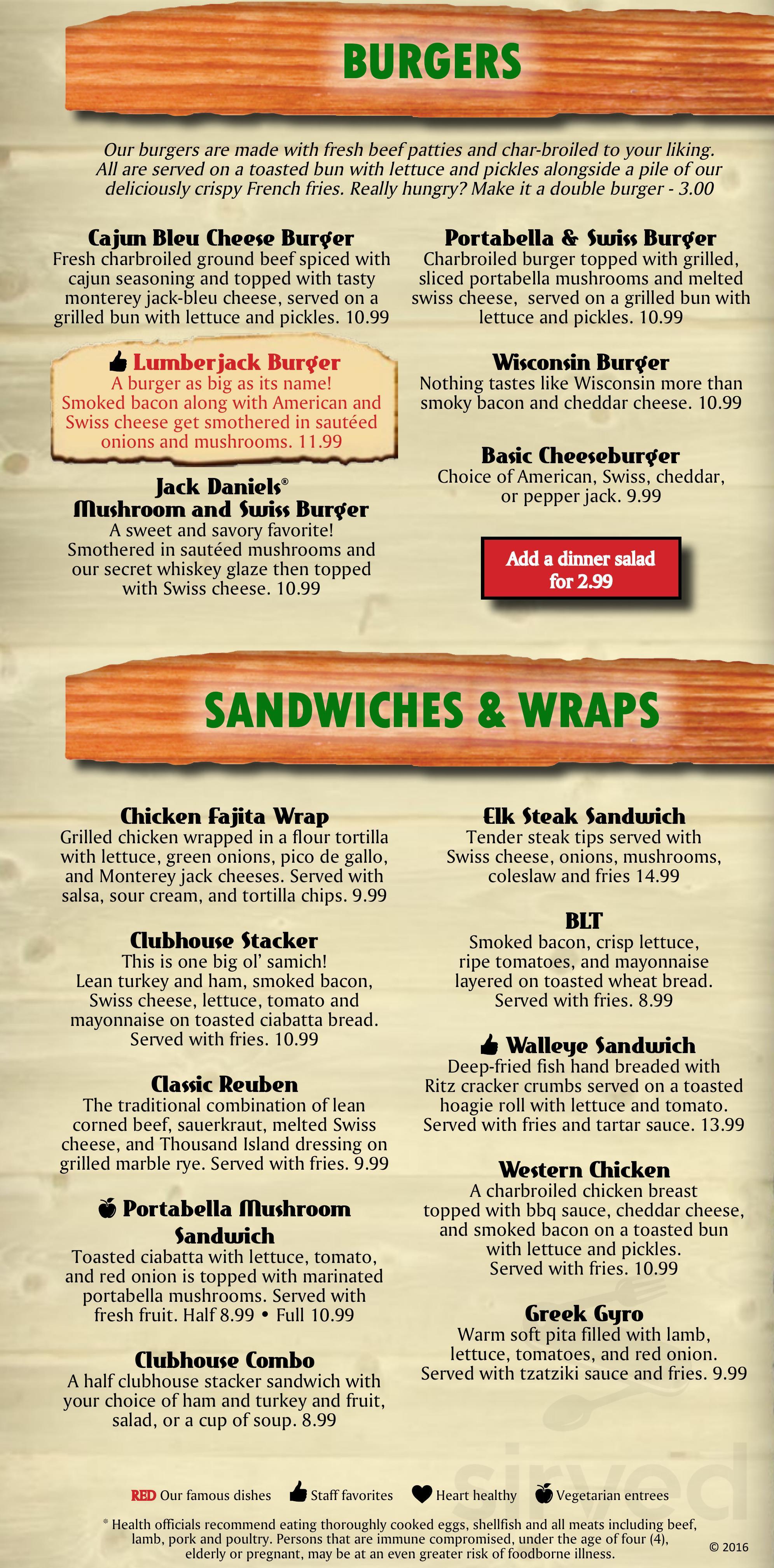 Adventures Restaurant & Pub Siren menus in Siren, Wisconsin, United States
