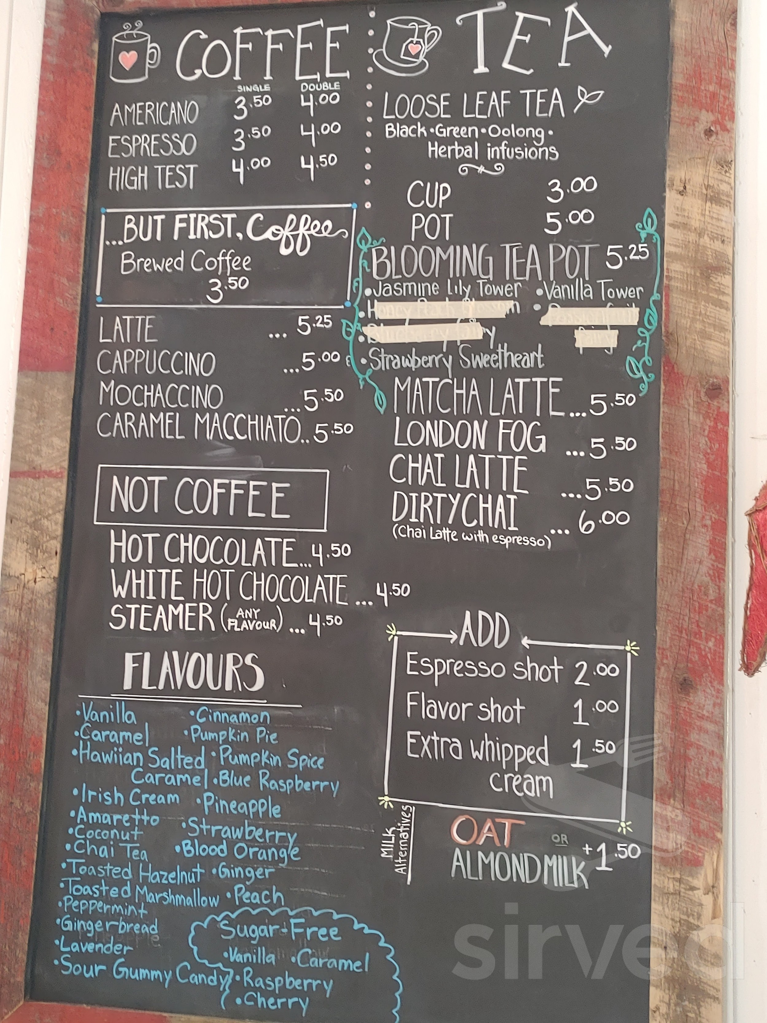 Narrow Road Creperie & Co. menu in High River, Alberta, Canada