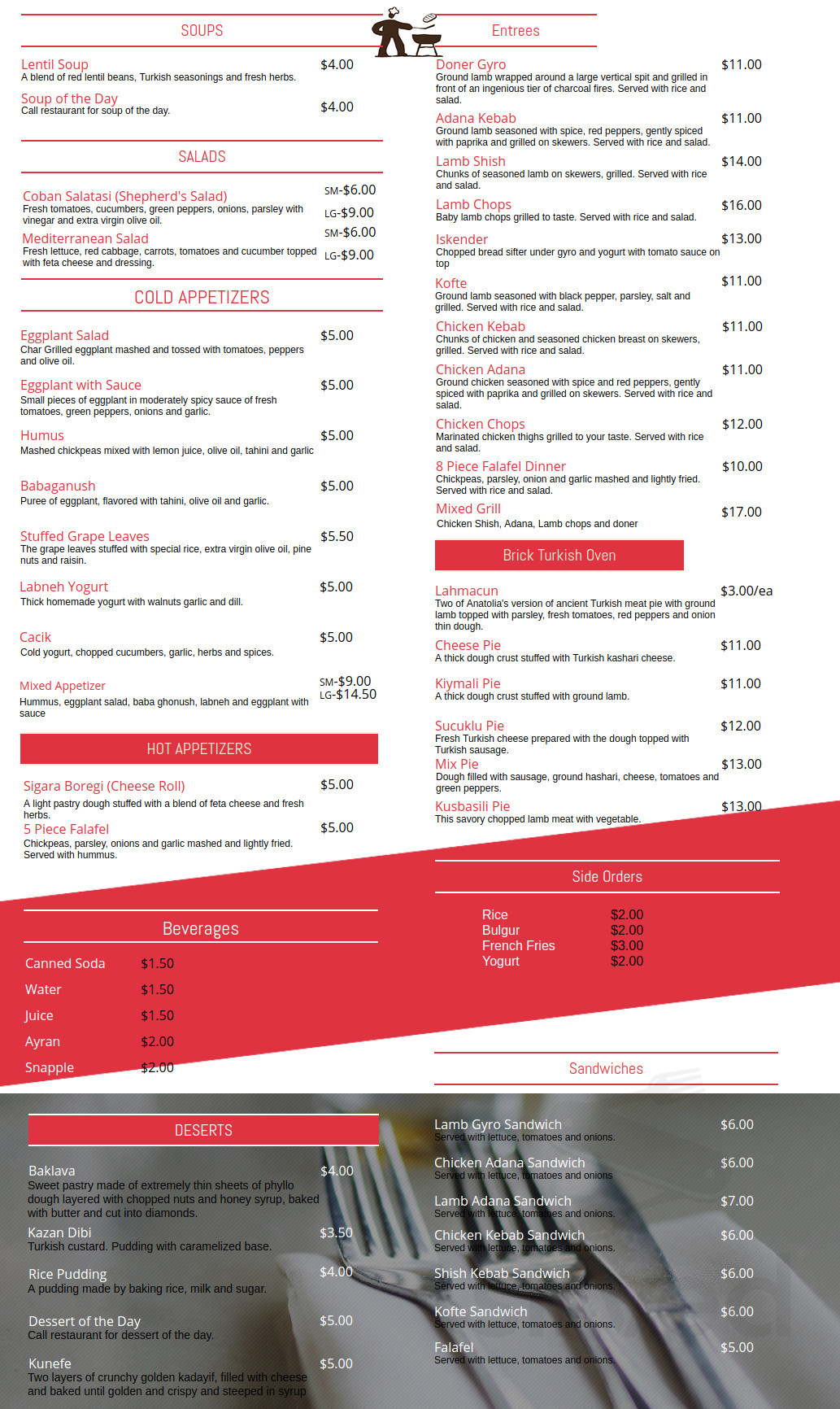 Turkuaz Mediterranean Gourmet menus in West Hempstead, New York, United ...