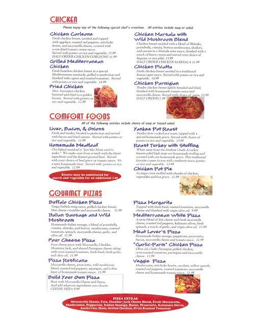 Tops American Grill, Bakery & Bar menu in Schenectady, New York, USA