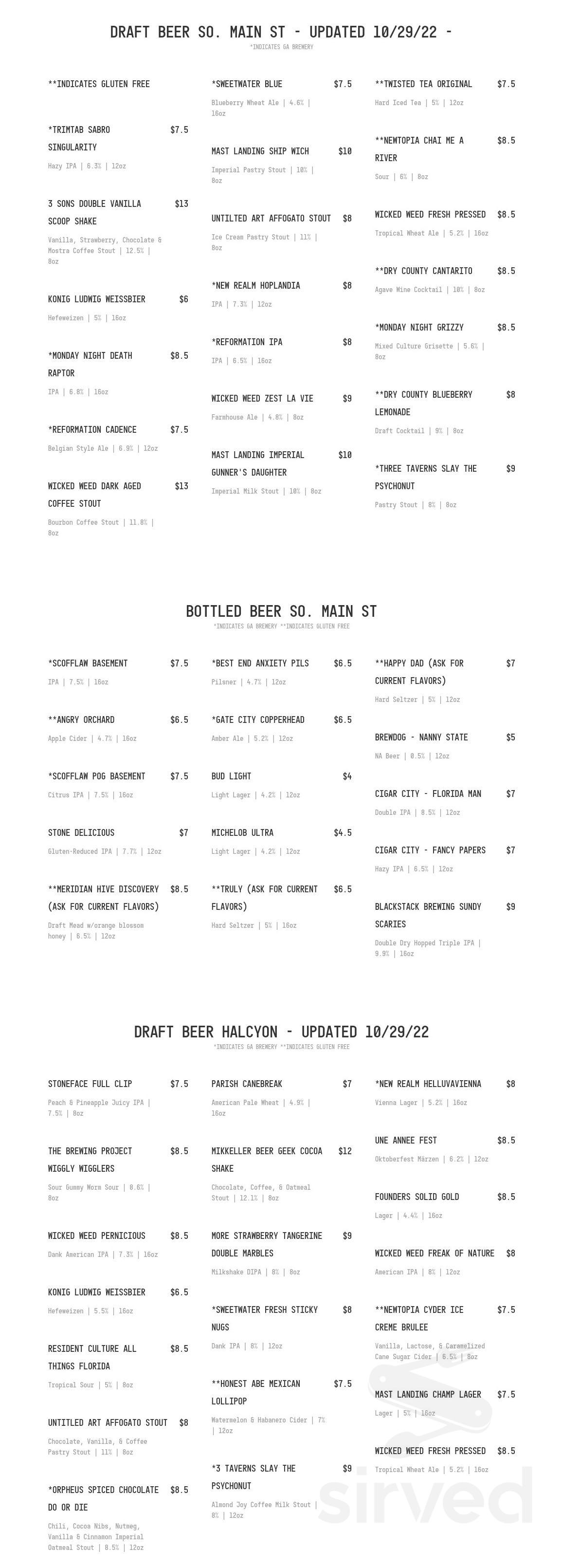 Butcher & Brew Halcyon menu in Alpharetta, Georgia, USA