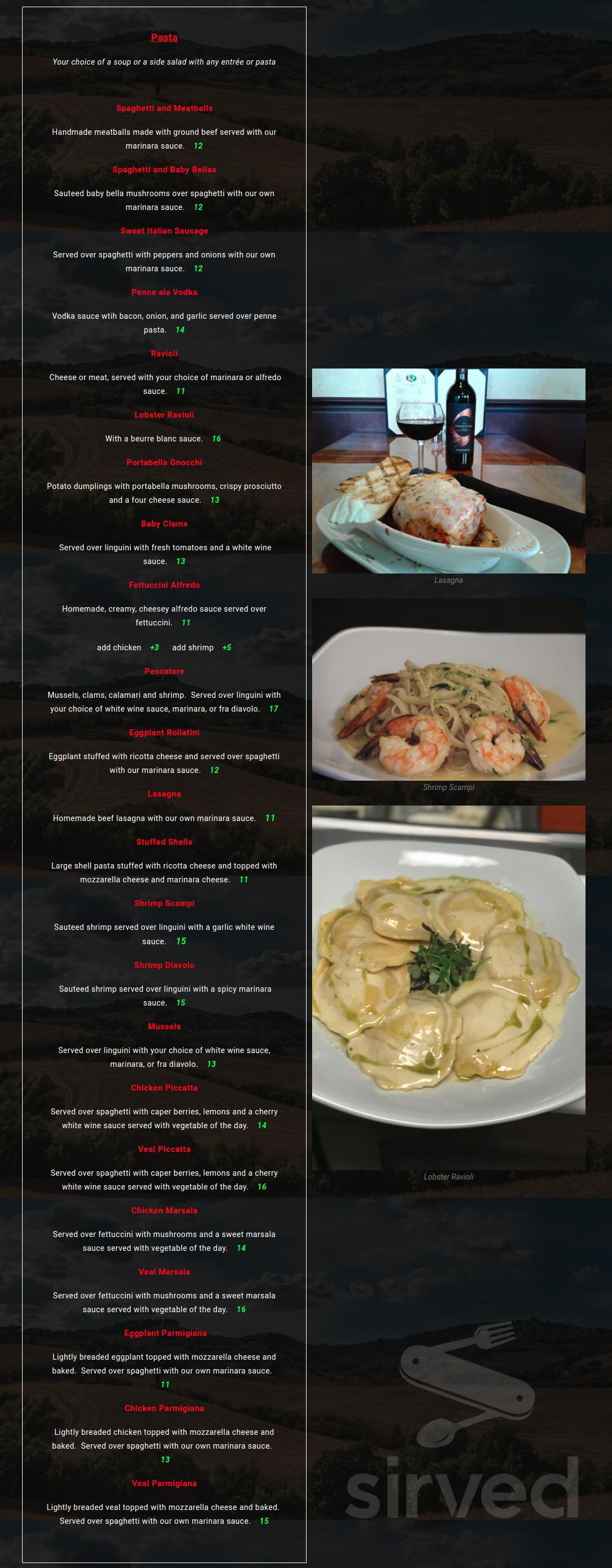 Rodello's Italian Restaurant menu in Leesburg, Florida, USA