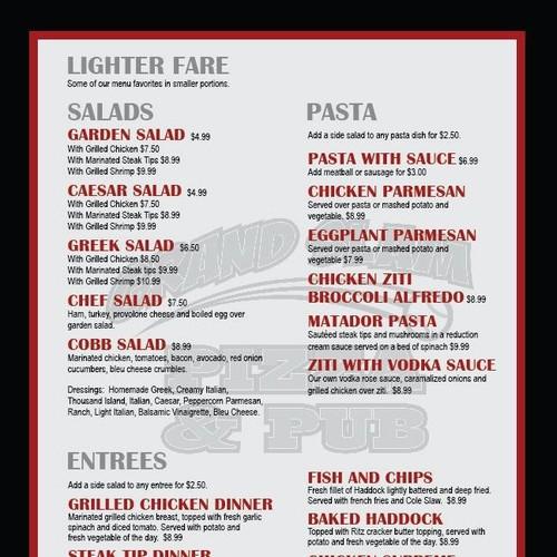 Grand Slam Pizza & Pub menu in West Bridgewater, Massachusetts, USA