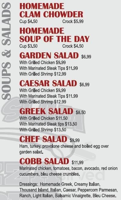 Grand Slam Pizza & Pub menu in West Bridgewater, Massachusetts, USA