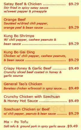 Rice to Go menu in Whitby, Ontario, Canada