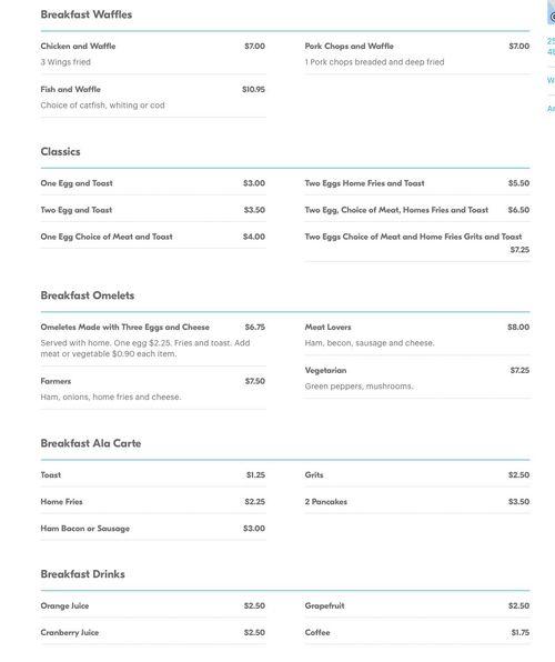 Gregory's Soul Food menu in Lansing, Michigan, USA