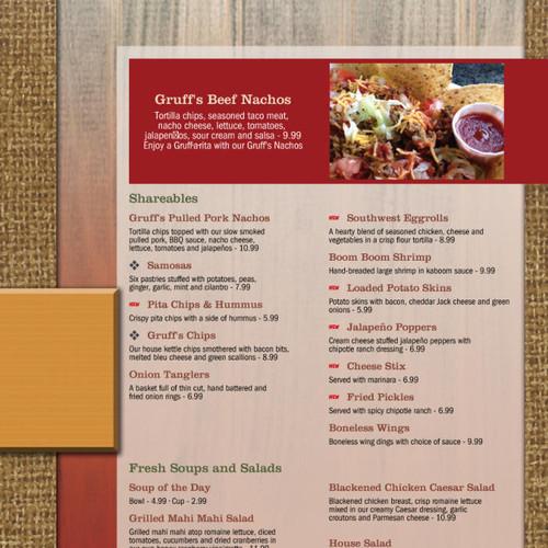 Gruffs Tap & Grill menu in Dunnellon, Florida, USA