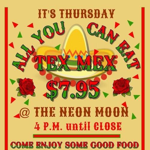 Neon Moon Restaurant and Social Club menu in Yantis, Texas, USA