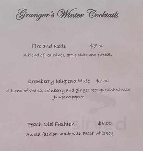 Granger’s At the Clocktower menus in Hobart, Indiana, United States