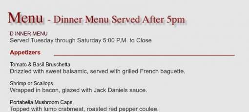 Menu for Overbrook Pub & Grill in Dallas, PA | Sirved