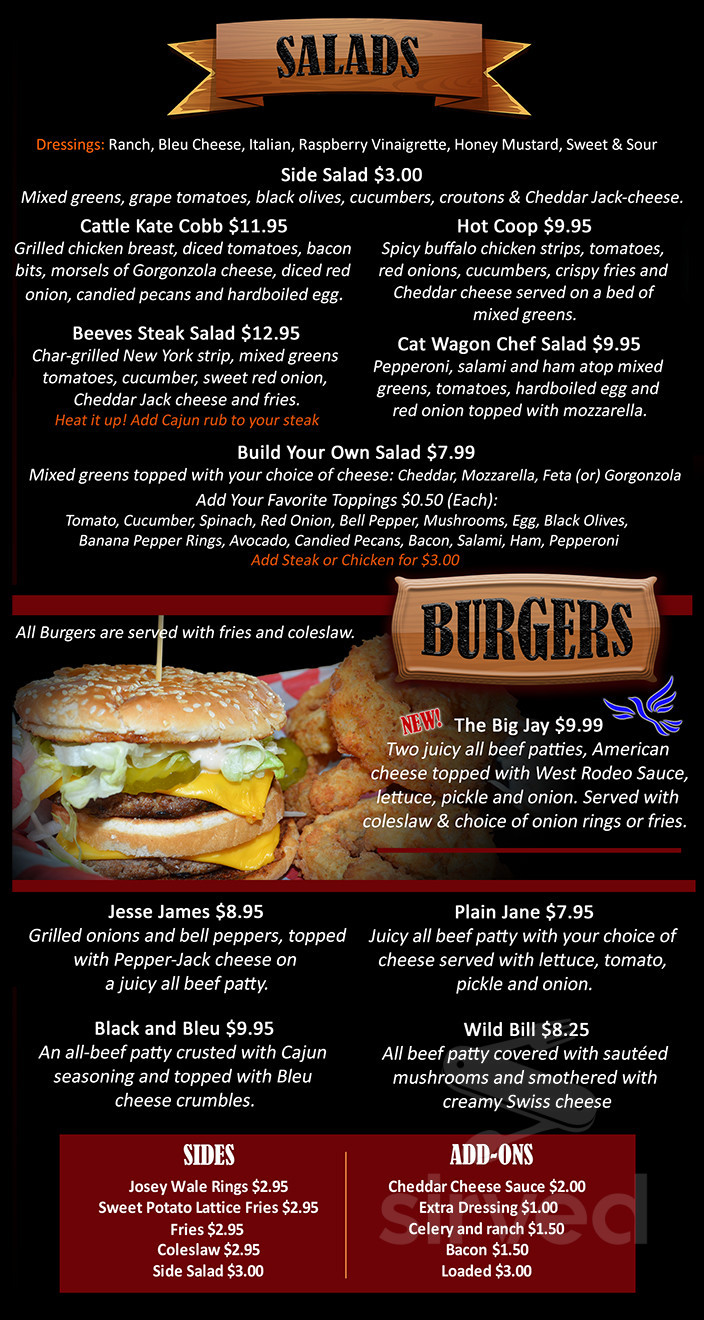 The West Sports Bar menus in Wheeling, West Virginia, United States