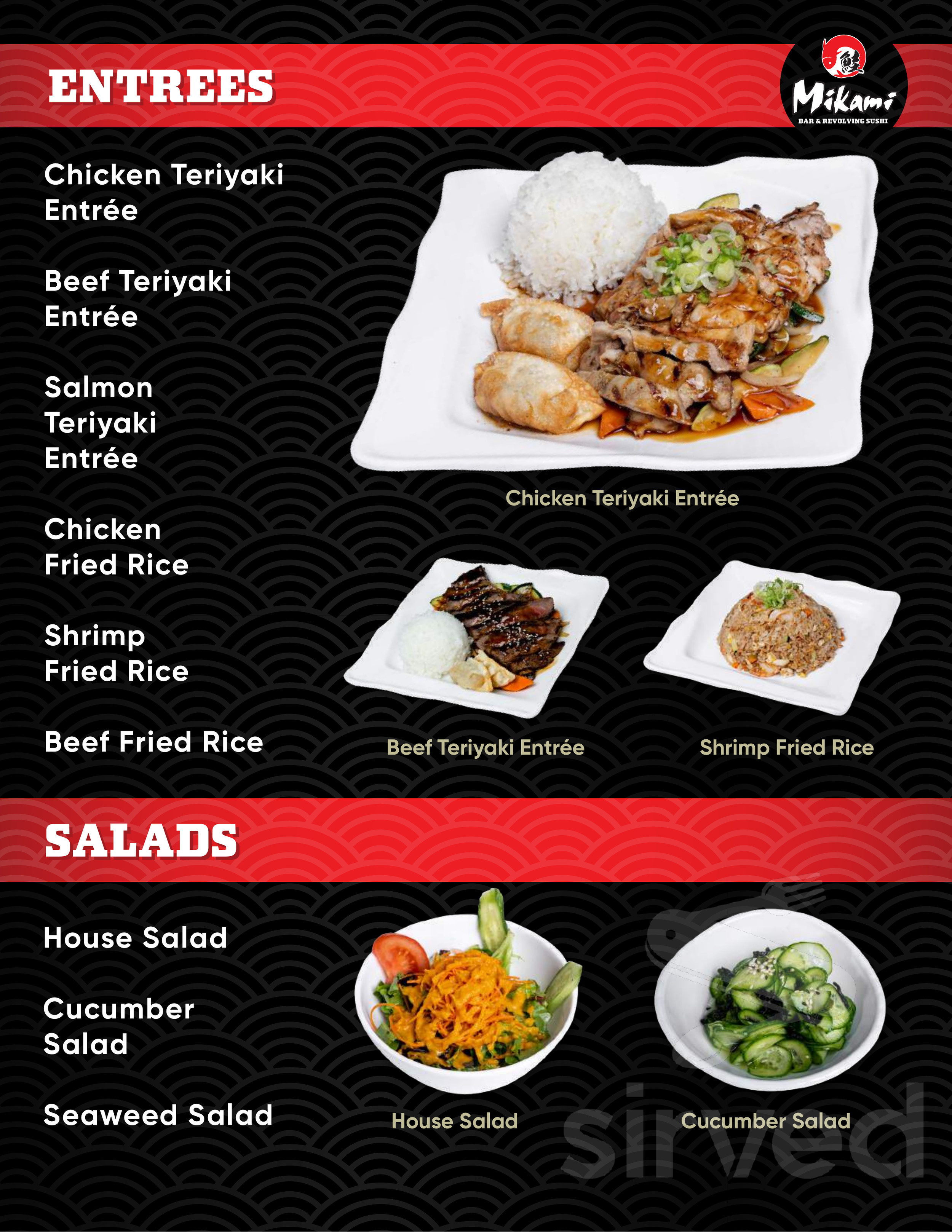 Mikami Bar & Revolving Sushi menu in San Diego, California, USA