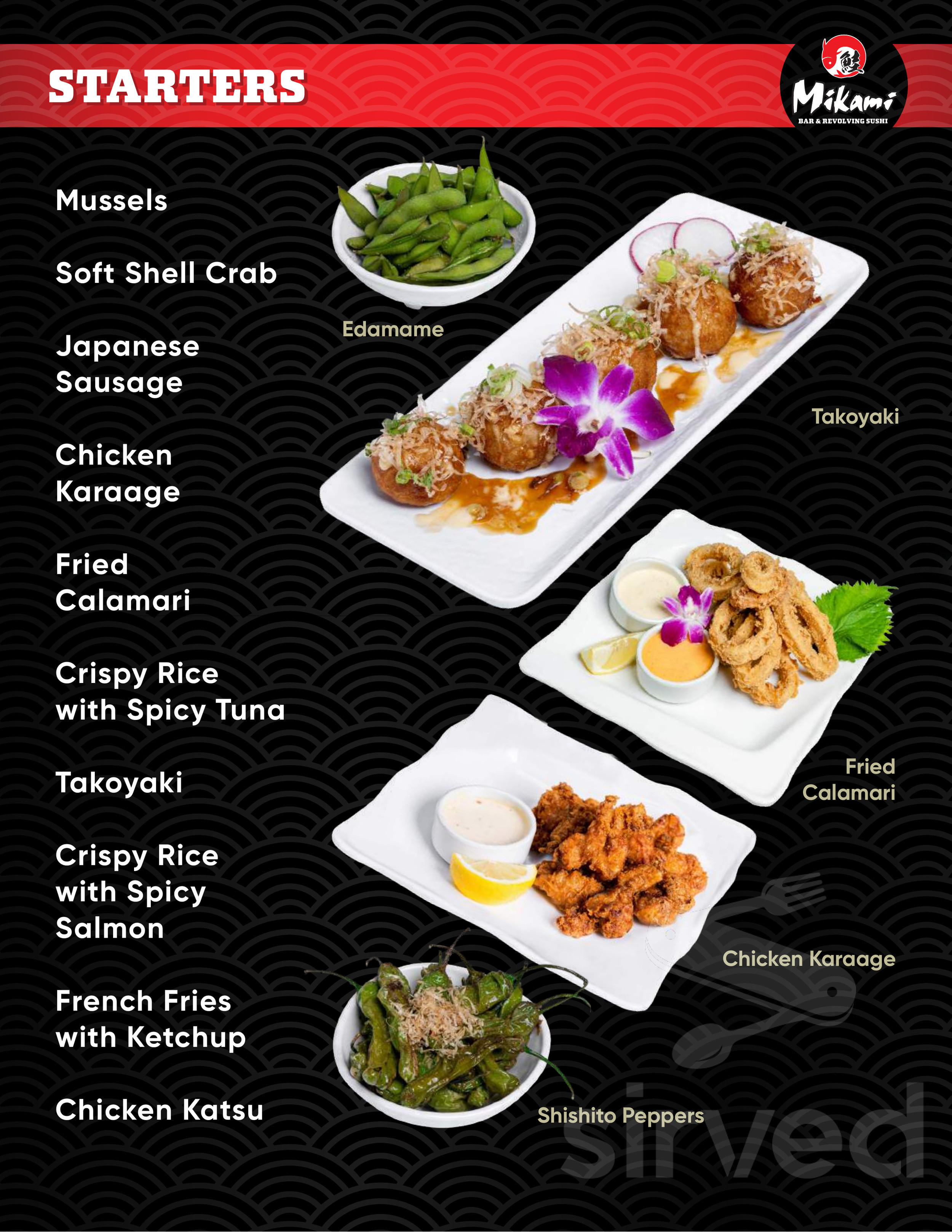 Mikami Bar & Revolving Sushi menu in San Diego, California, USA