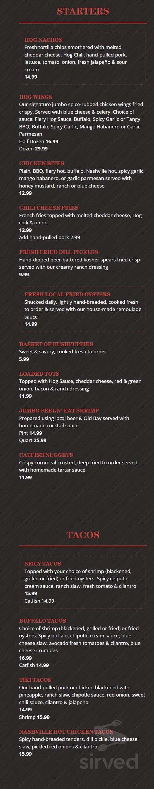 HogsHead Cafe menu in Richmond, Virginia, USA