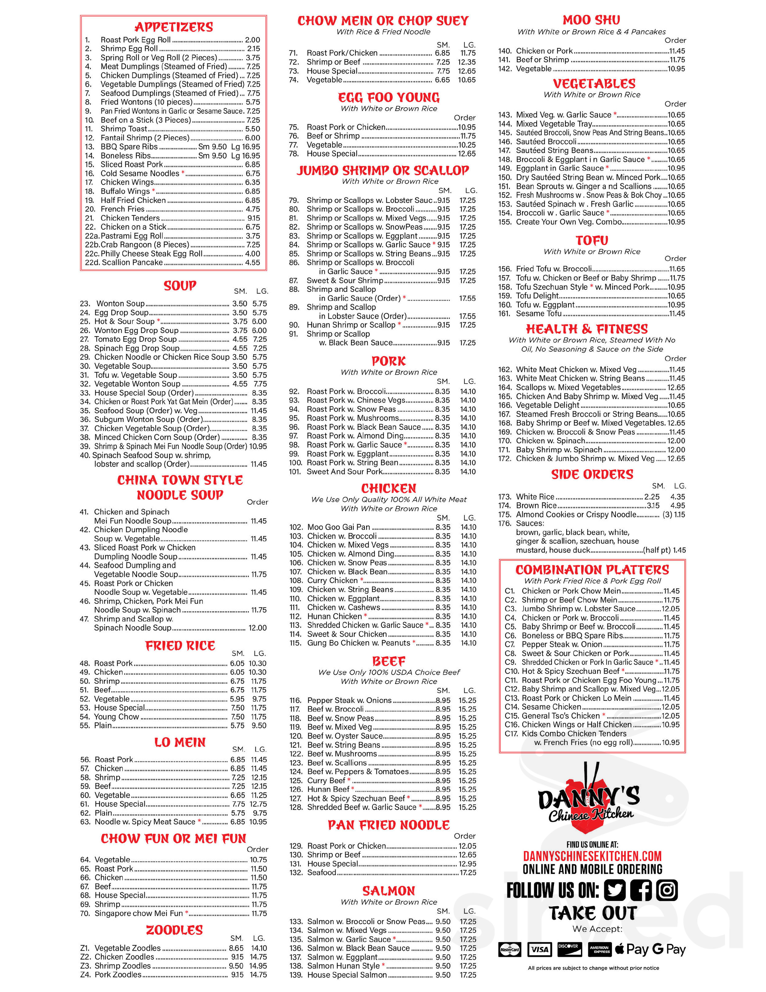 Danny's Chinese Kitchen - Oceanside menu in Oceanside, New York, USA