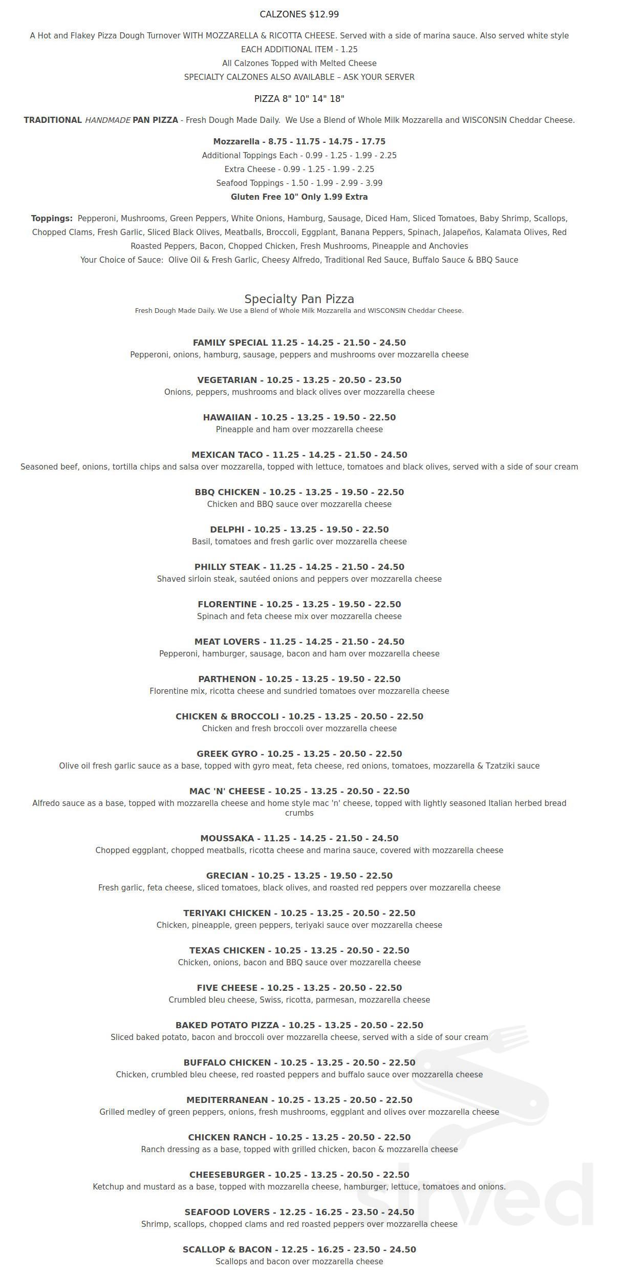 Family Pizza Restaurant & Grill of Colchester menu in Colchester ...