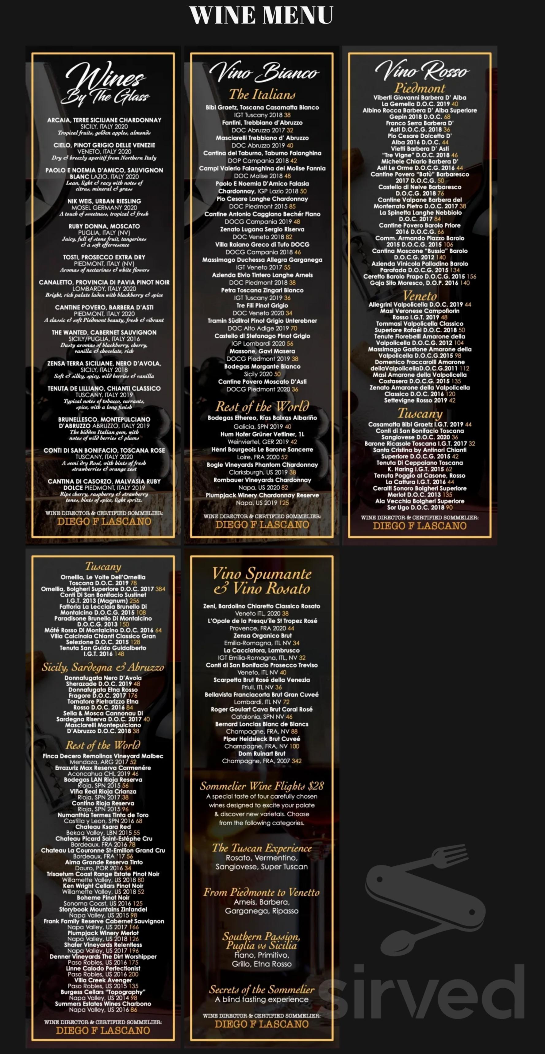 Menu for Benvenuto in Milford, DE | Sirved