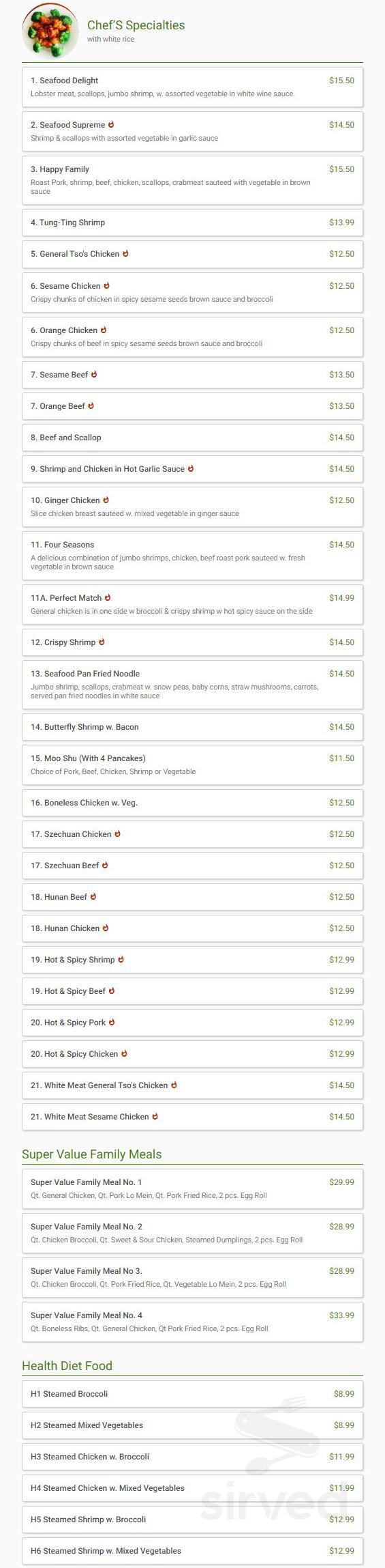 Menu - Kings Park NY's New Kings Food Chinese Restaurant | Sirved