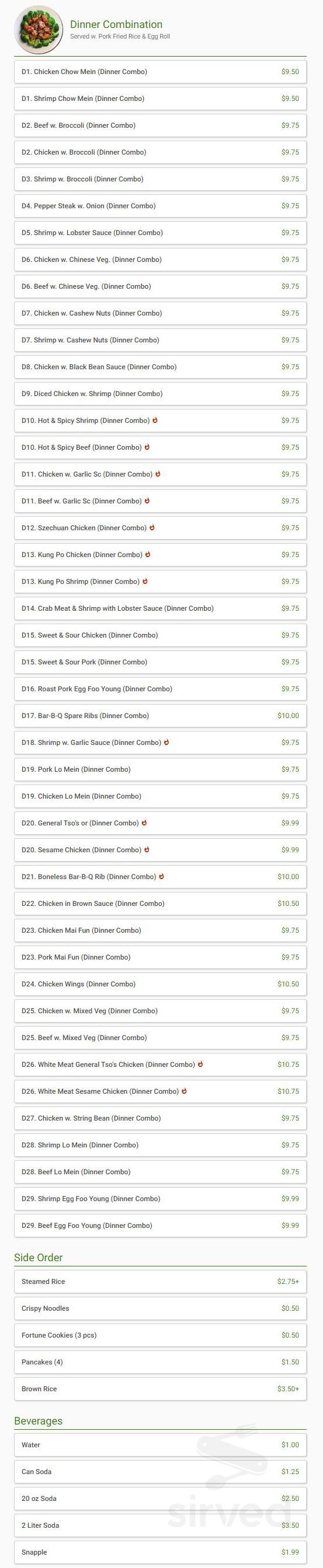 Menu - Kings Park NY's New Kings Food Chinese Restaurant | Sirved