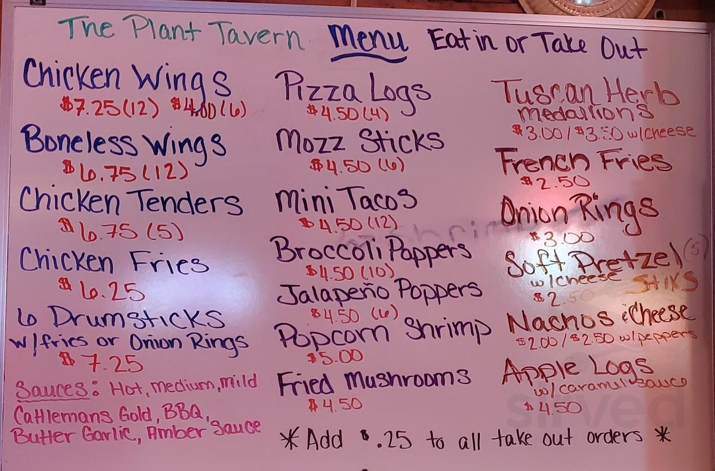 Menu for Plant in Olean, NY | Sirved