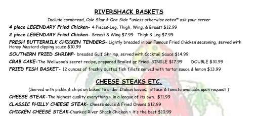 Menu for The Wellwood Restaurant in Charlestown, MD | Sirved