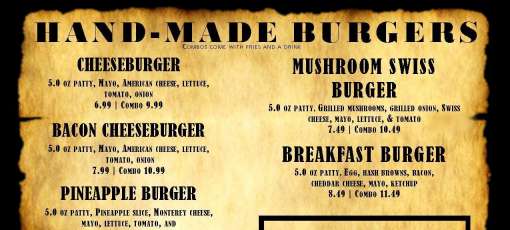 Menu for Peg Leg | Handmade Burgers & Fries in Russellville, AK | Sirved