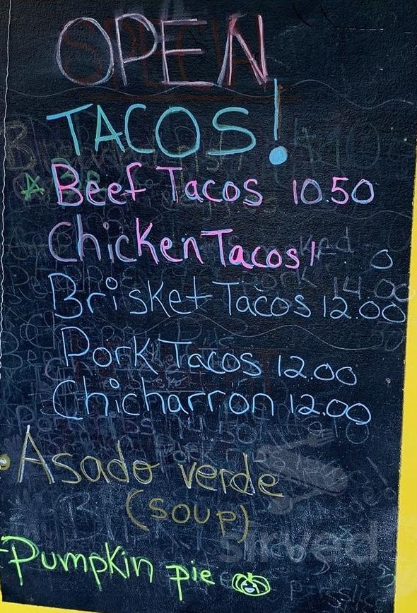 Shaffer Hotel menu in Mountainair, New Mexico, USA