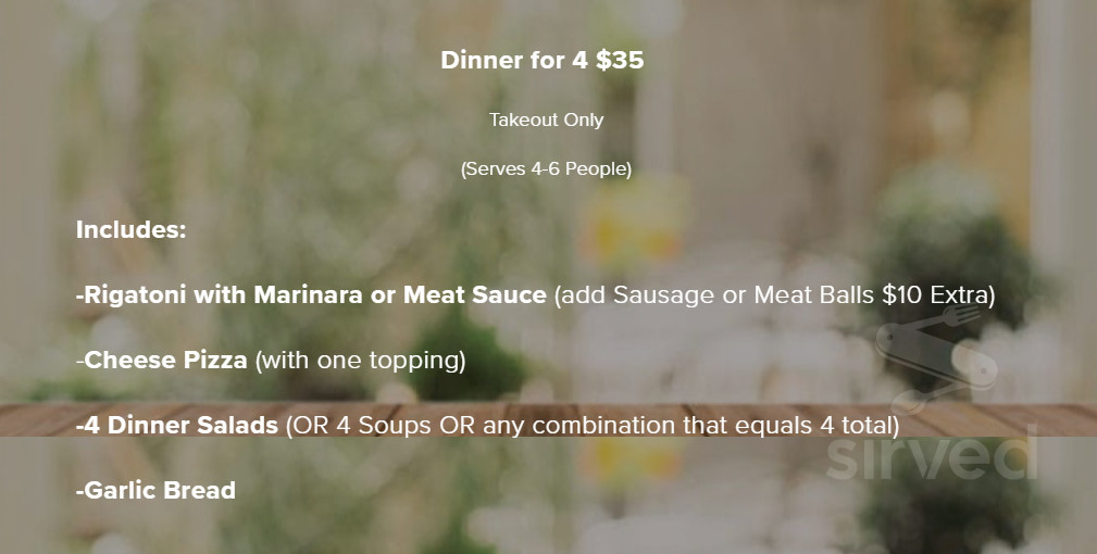 Victoria's Italian Cuisine menu in Appleton, Wisconsin, USA